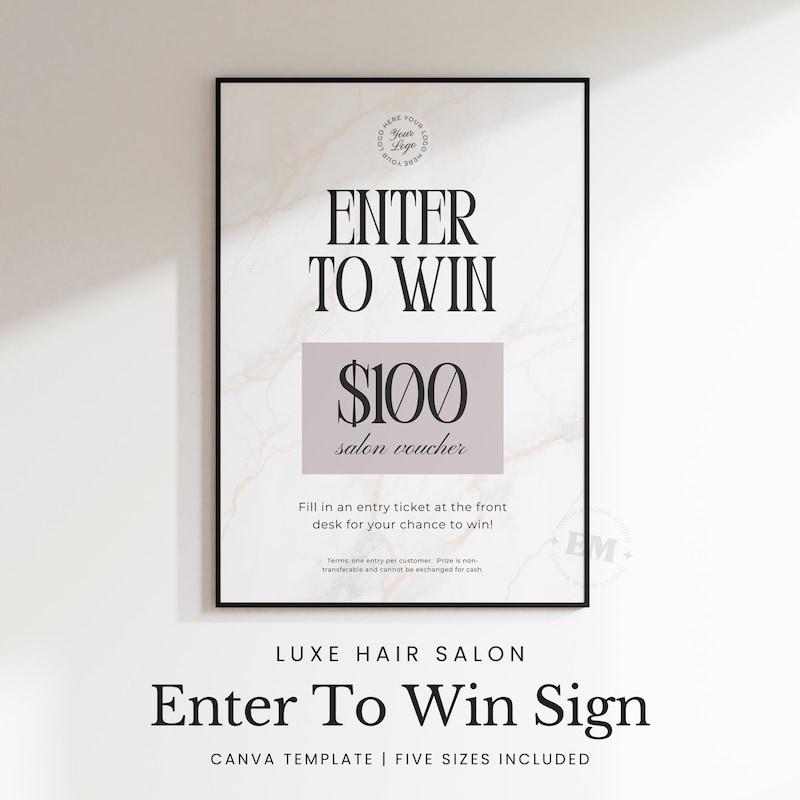 Enter to Win Signs - Etsy