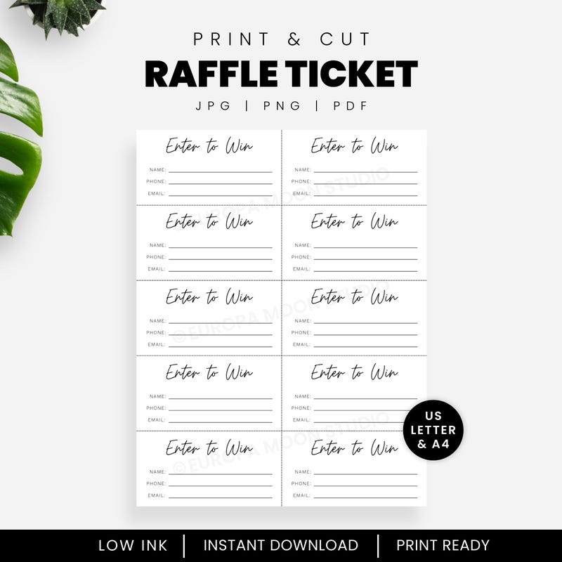 Raffle Printable Sheet - Etsy