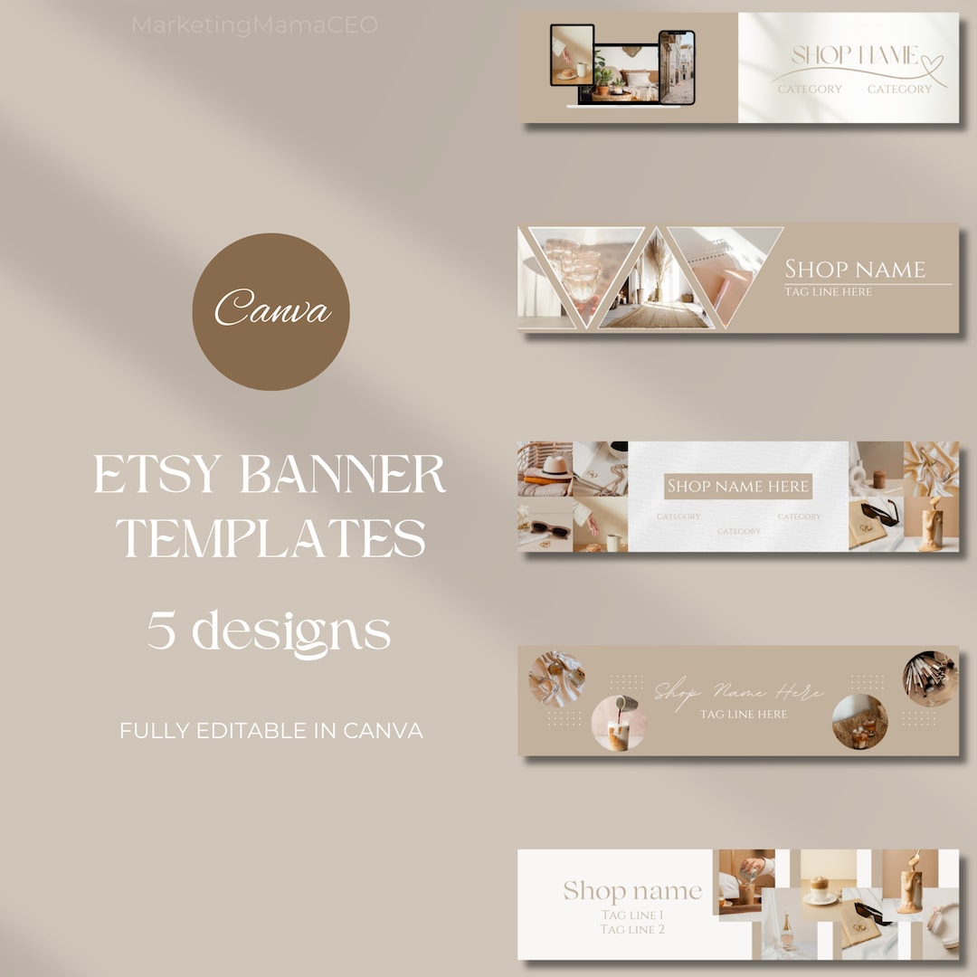 Neutral Etsy Shop Banner Editable Big Banner Etsy Branding Kit Canva ...