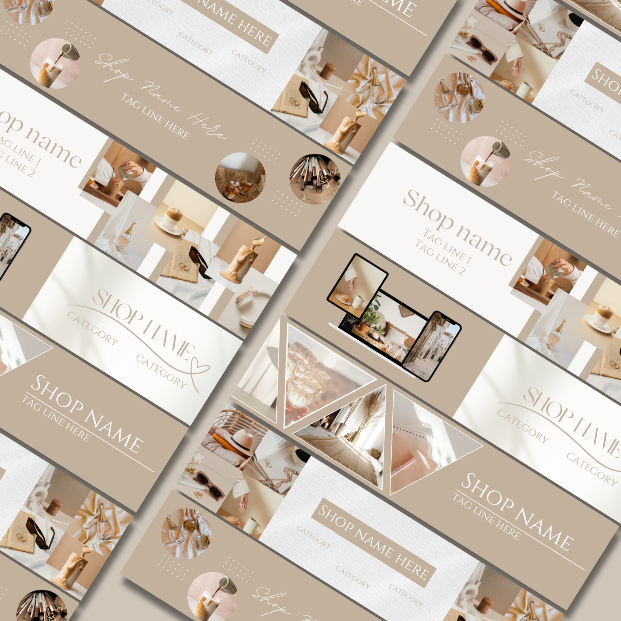 Neutral Etsy Shop Banner Editable Big Banner Etsy Branding Kit Canva ...