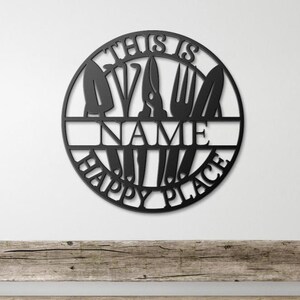Custom Garden Name Sign, Metal Gardening Home Plaque, Backyard Steel ...