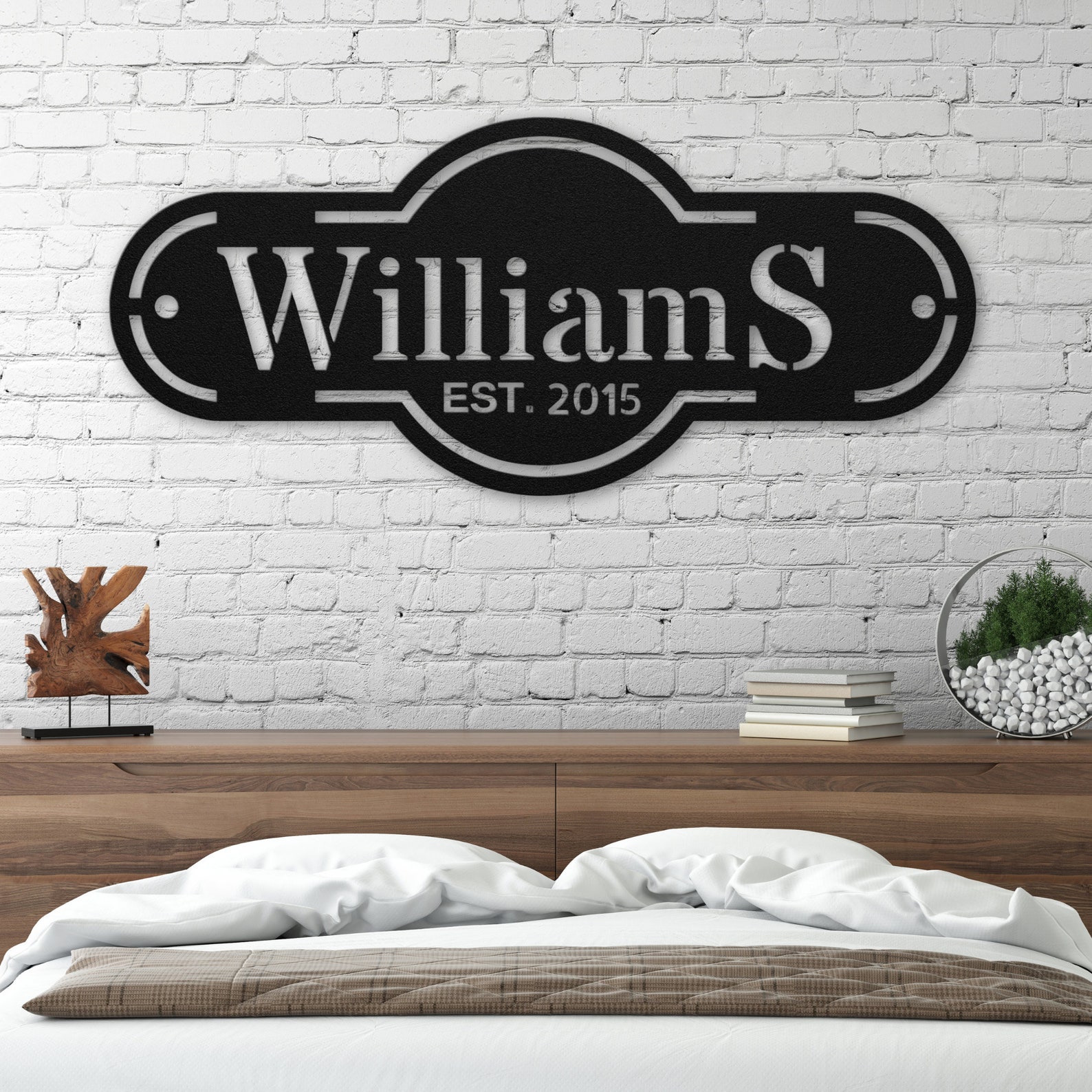 Custom Metal Name Sign, Personalized Family Plaque, Wedding Anniversary ...