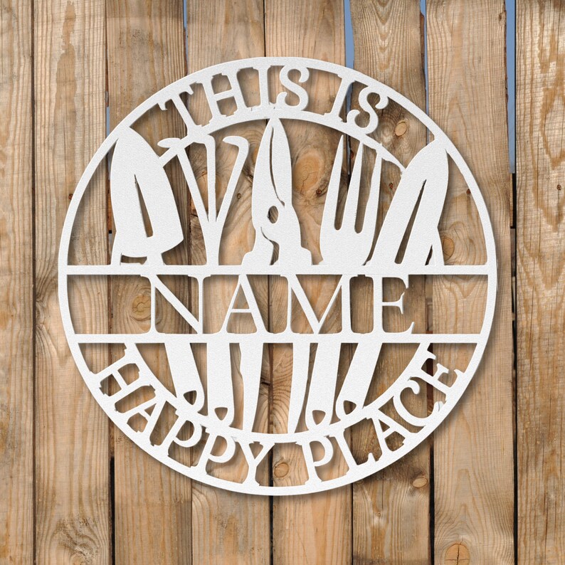Custom Garden Name Sign, Metal Gardening Home Plaque, Backyard Steel ...