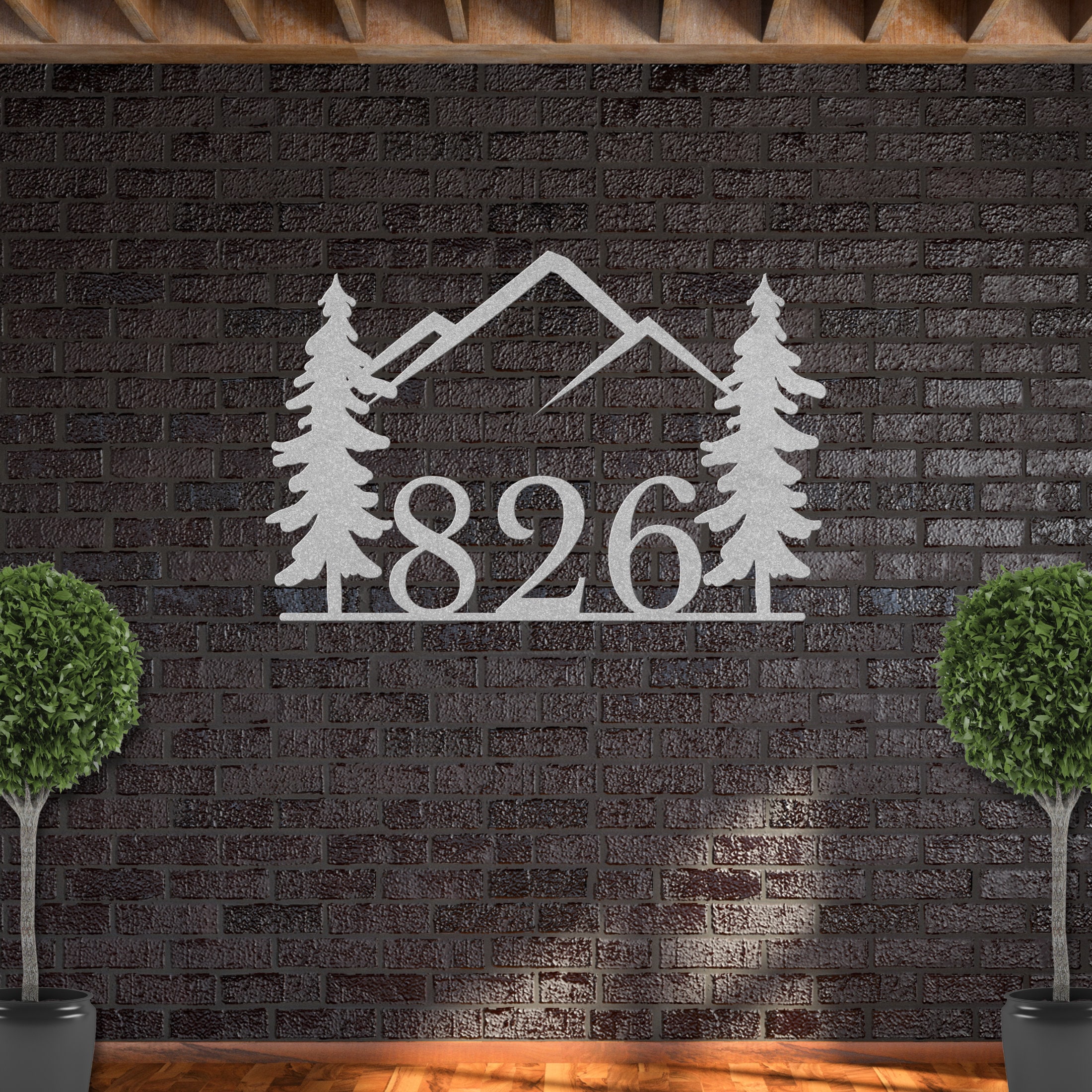 Custom House Number Sign, Metal Address Home Plaque, Front Door Steel ...