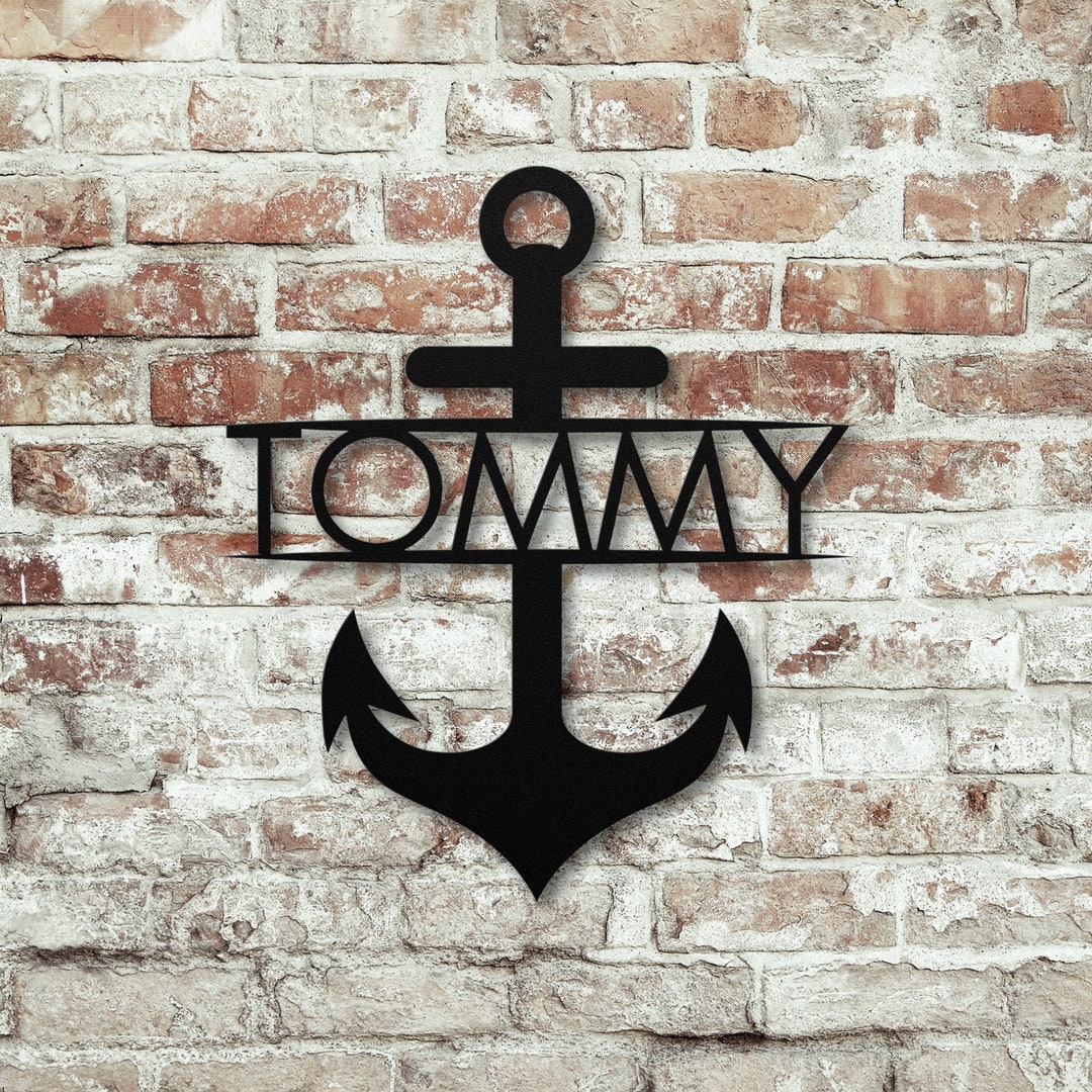 Custom Boat Anchor Name Sign, Personalized Metal Anchor Plaque, Kids ...
