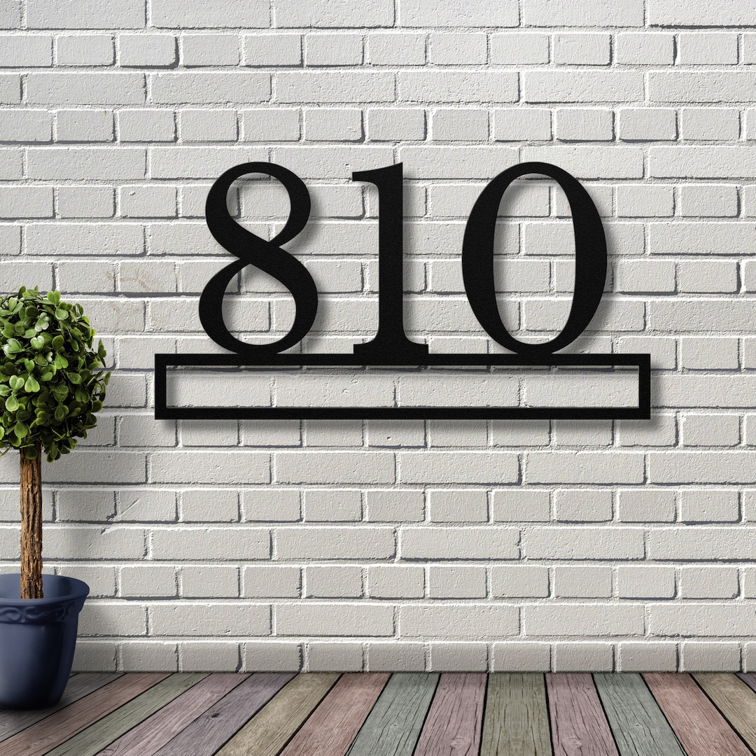 Custom House Number Sign, Metal Address Home Plaque, Front Door Steel ...
