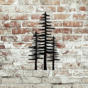 Pine Tree Metal Wall Art, Forest Trees Sign, Cedar Oak Tree Home Decor ...