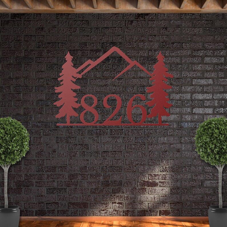 Custom House Number Sign, Metal Address Home Plaque, Front Door Steel ...