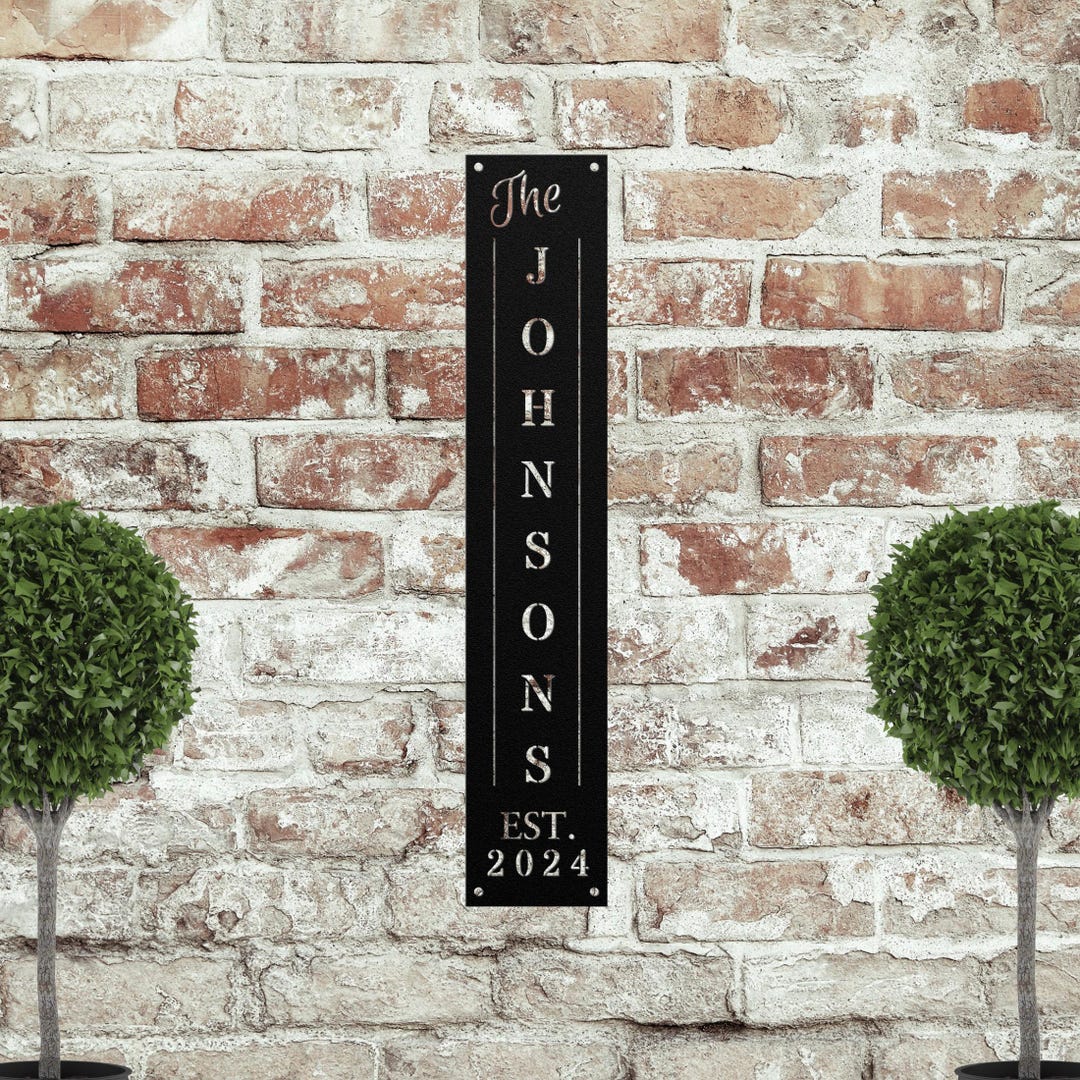 Name Sign Custom Metal Personalized Family Home Plaque Wedding ...
