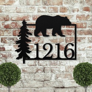 Custom Address Number Sign, Metal Tree Branch Plaque, Front Door Home ...