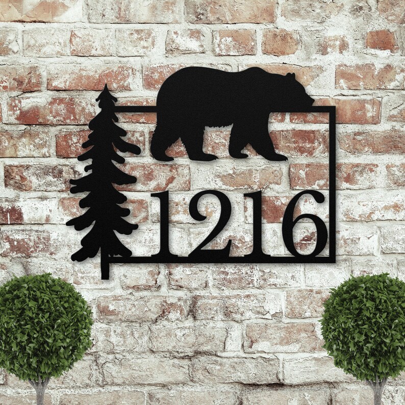 Custom Address Number Sign, Metal Tree Branch Plaque, Front Door Home ...