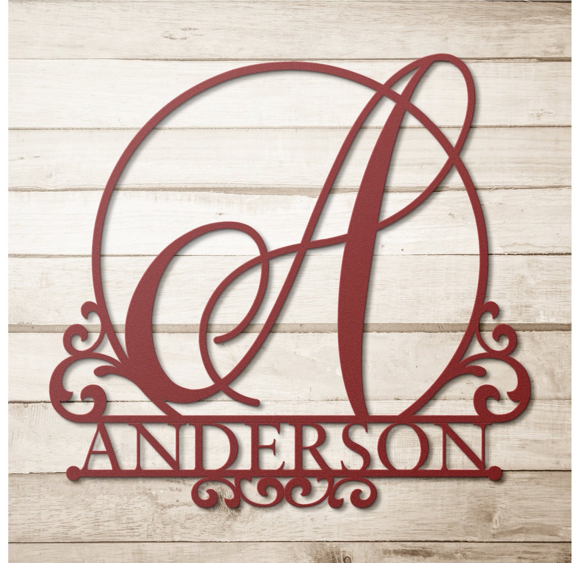 Custom Family Name Sign, Personalized Initial Monogram Plaque, Wedding ...