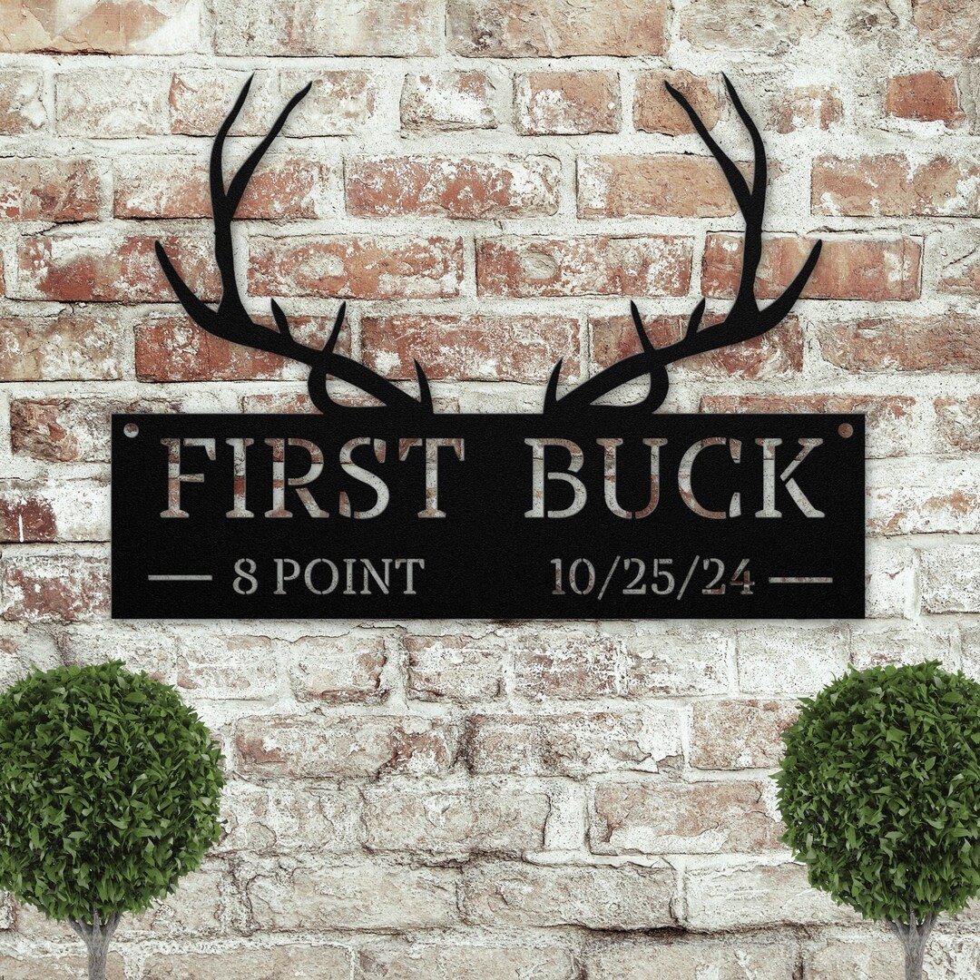 Custom Hunting Name Sign, Personalized Deer Antler Plaque, Outdoor ...