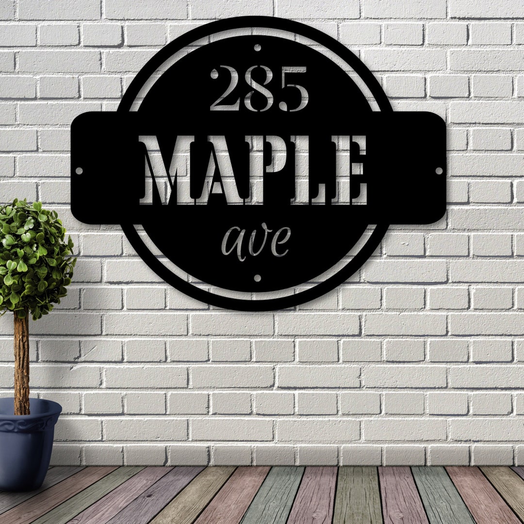 Personalized Metal Address Sign, Custom Home Address Plaque, Metal ...