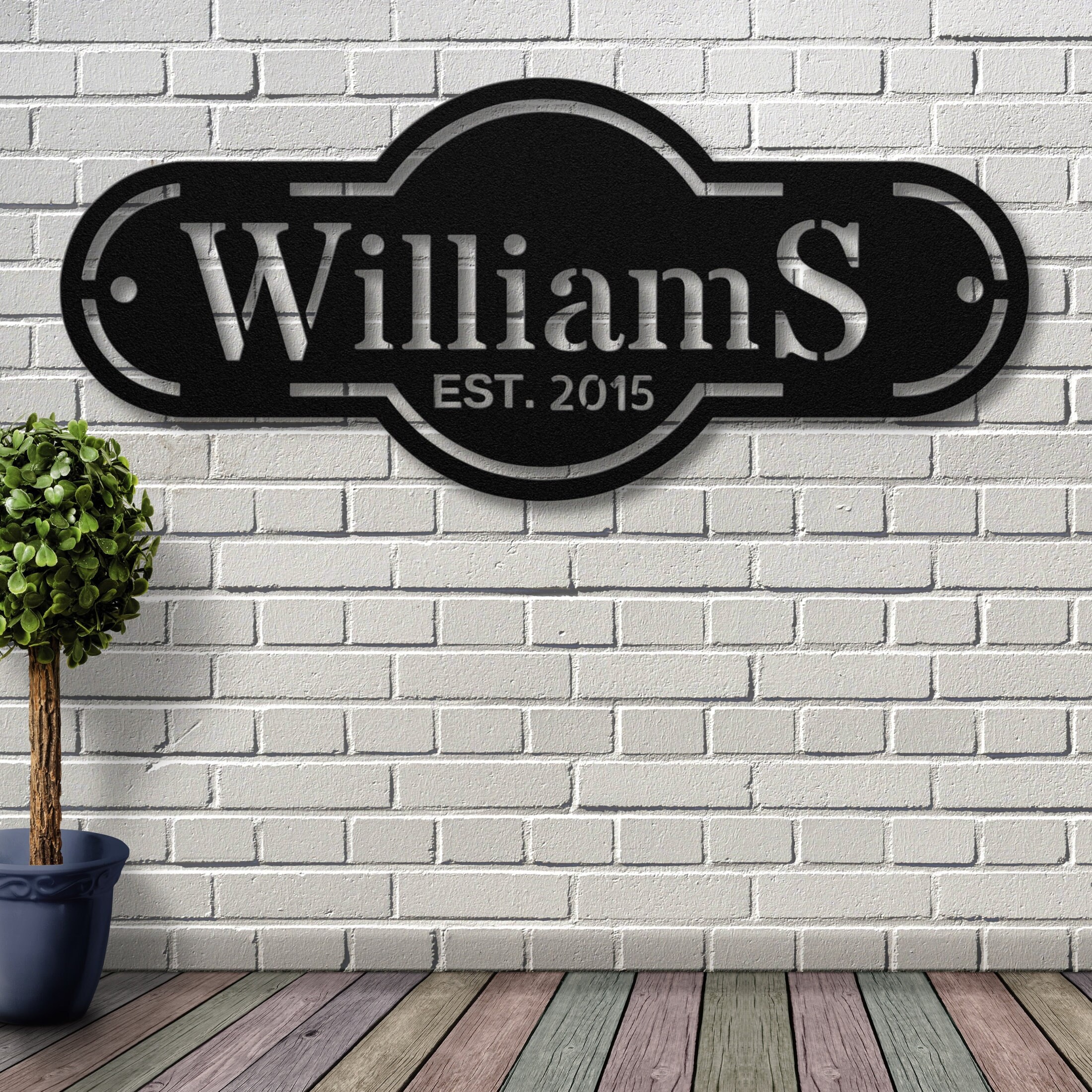 Custom Metal Name Sign, Personalized Family Plaque, Wedding Anniversary ...