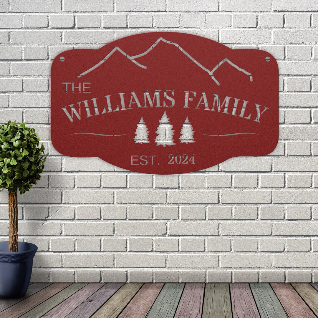 Personalized Metal Family Plaque, Custom Family Name Sign, Wedding ...