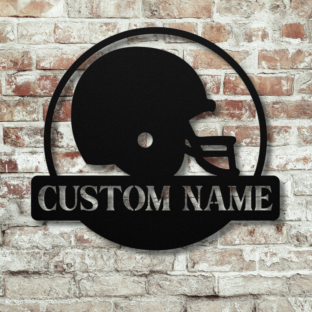 Custom Helmet Name Sign, Personalized Sports Team Plaque, Kids Room ...
