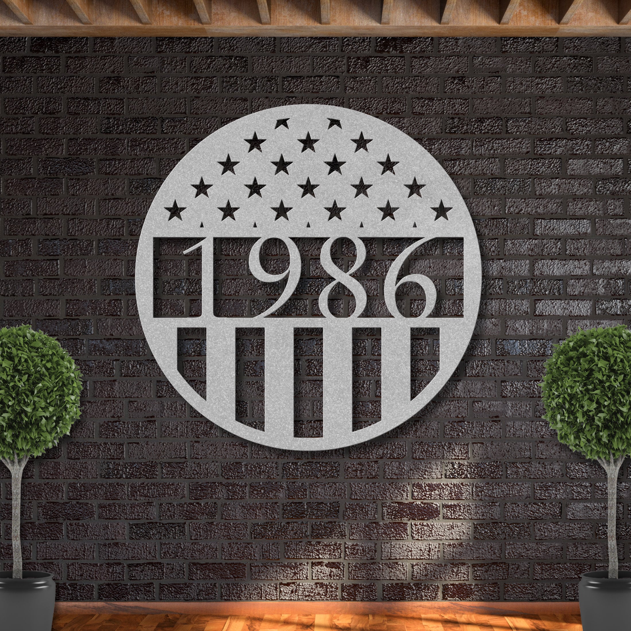 Metal House Number Sign, Custom Address Plaque, Patriotic Flag Home ...