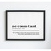 Printable Accountant Definition, Dictionary Print, Funny Accounting ...