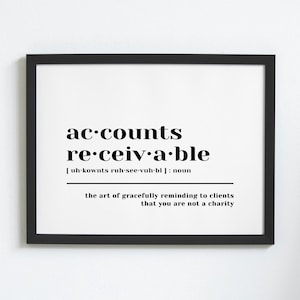 Printable Accounts Receivable Definition Poster, Accounting Print ...