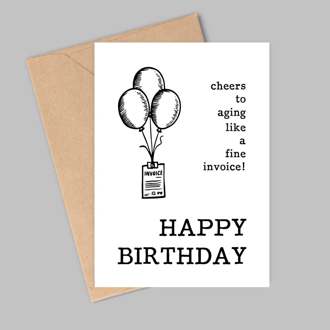 Printable Birthday Card for Coworker, Accounting Theme, Minimalist Co ...