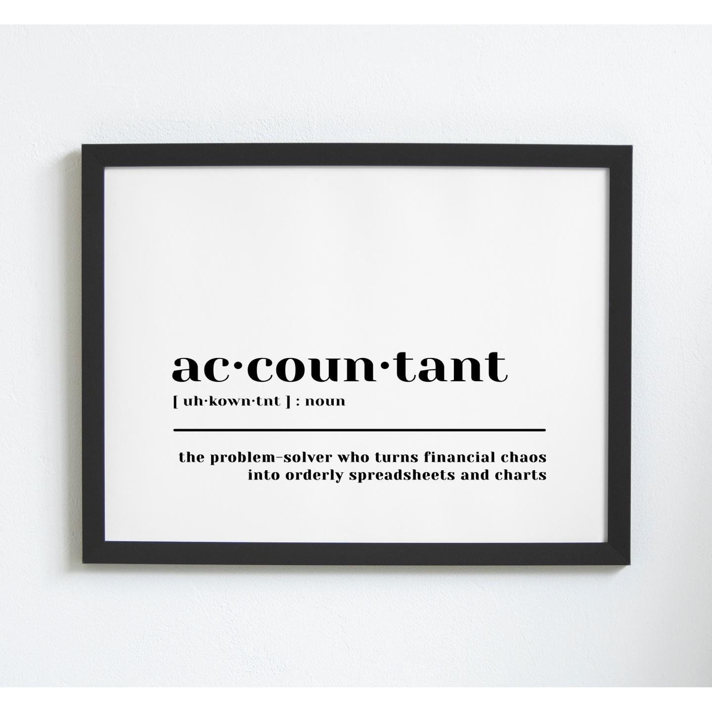 Printable Accountant Definition, Dictionary Print, Funny Accounting ...