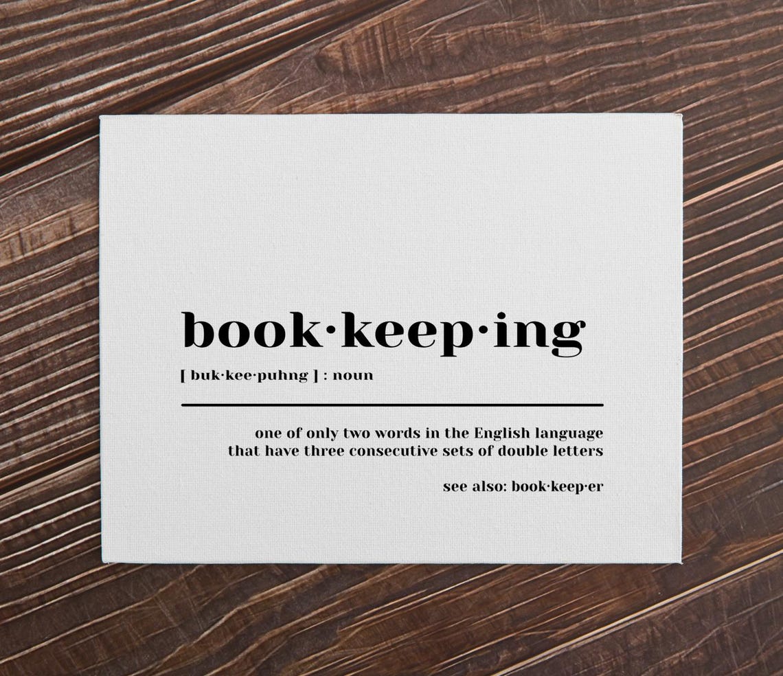 Printable Bookkeeping Dictionary Print, Accounting Decor, Bookkeeper ...
