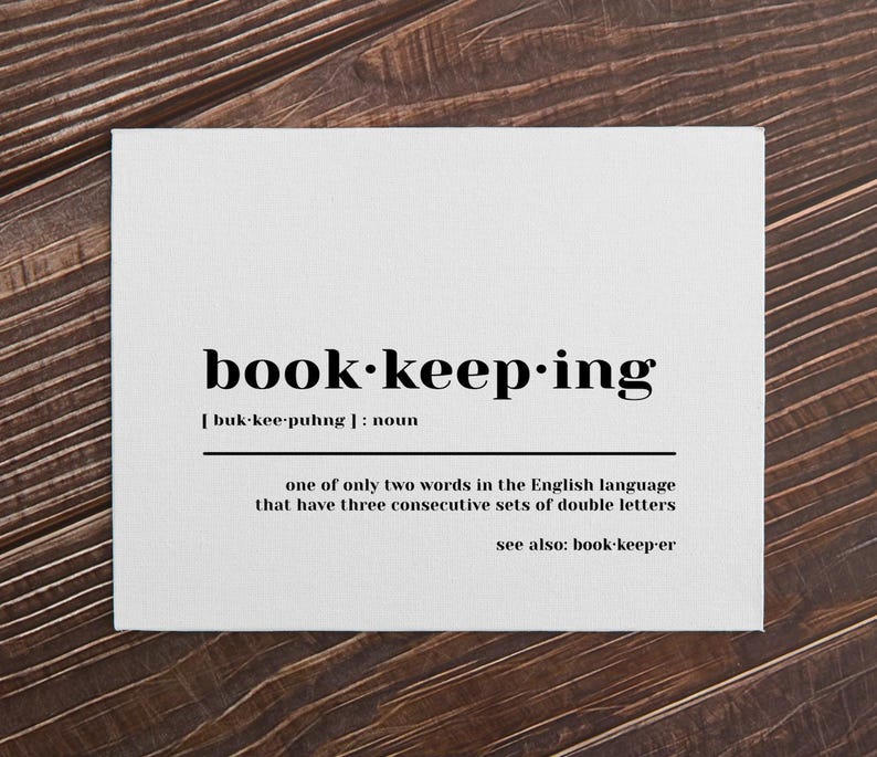 Printable Bookkeeping Dictionary Print, Accounting Decor, Bookkeeper ...