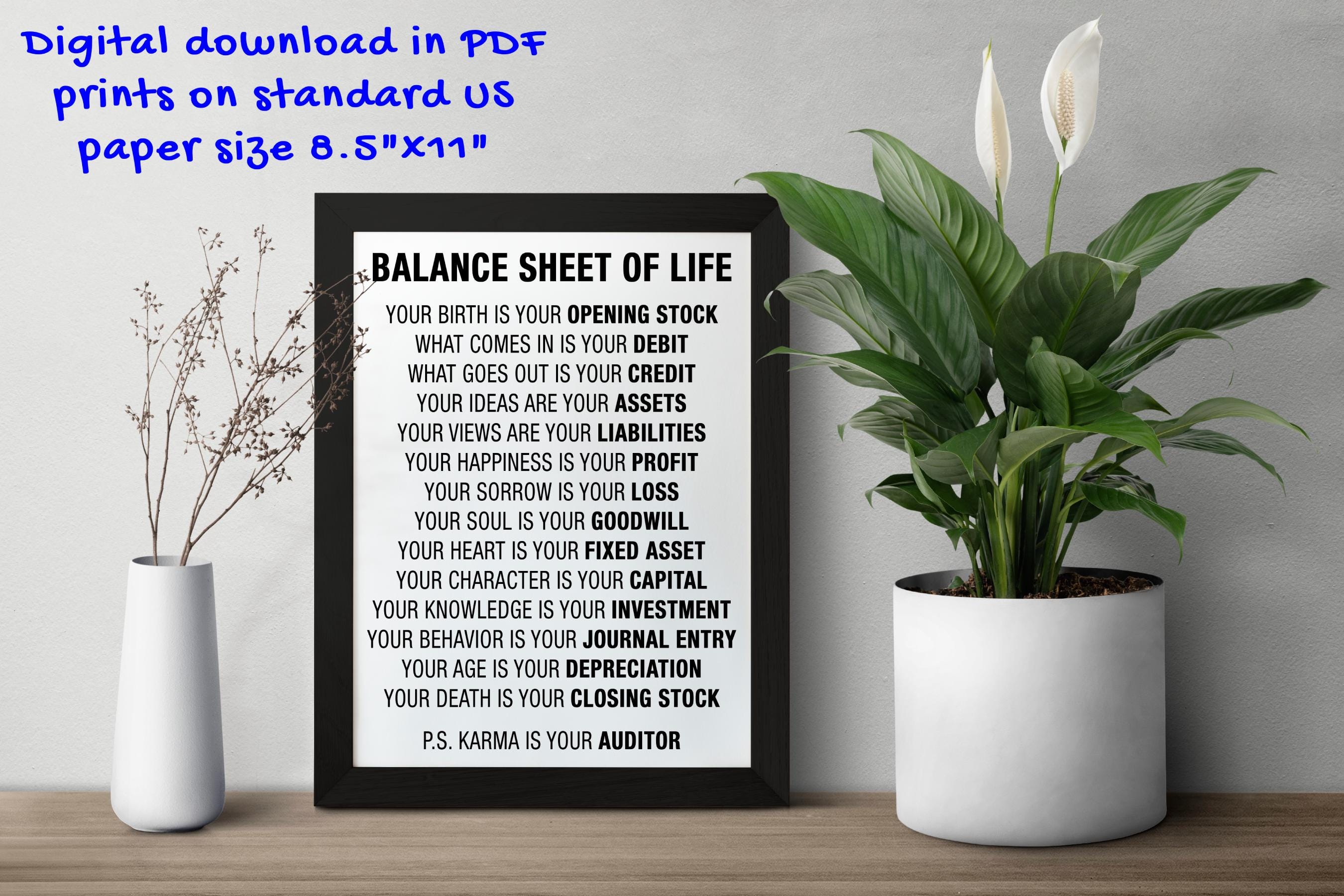 Printable Accounting Office Decor, Inspirational Quote Print ...