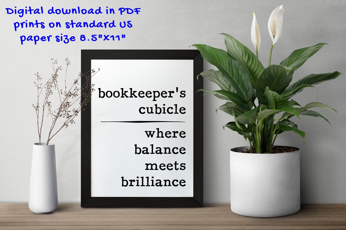 Printable Bookkeeper Poster, Bookkeeping Decor, Accounting Print ...