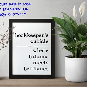 Printable Bookkeeper Poster, Bookkeeping Decor, Accounting Print ...