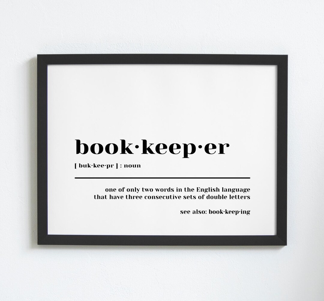 Printable Bookkeeper Dictionary Print, Accounting Decor, Bookkeeper ...