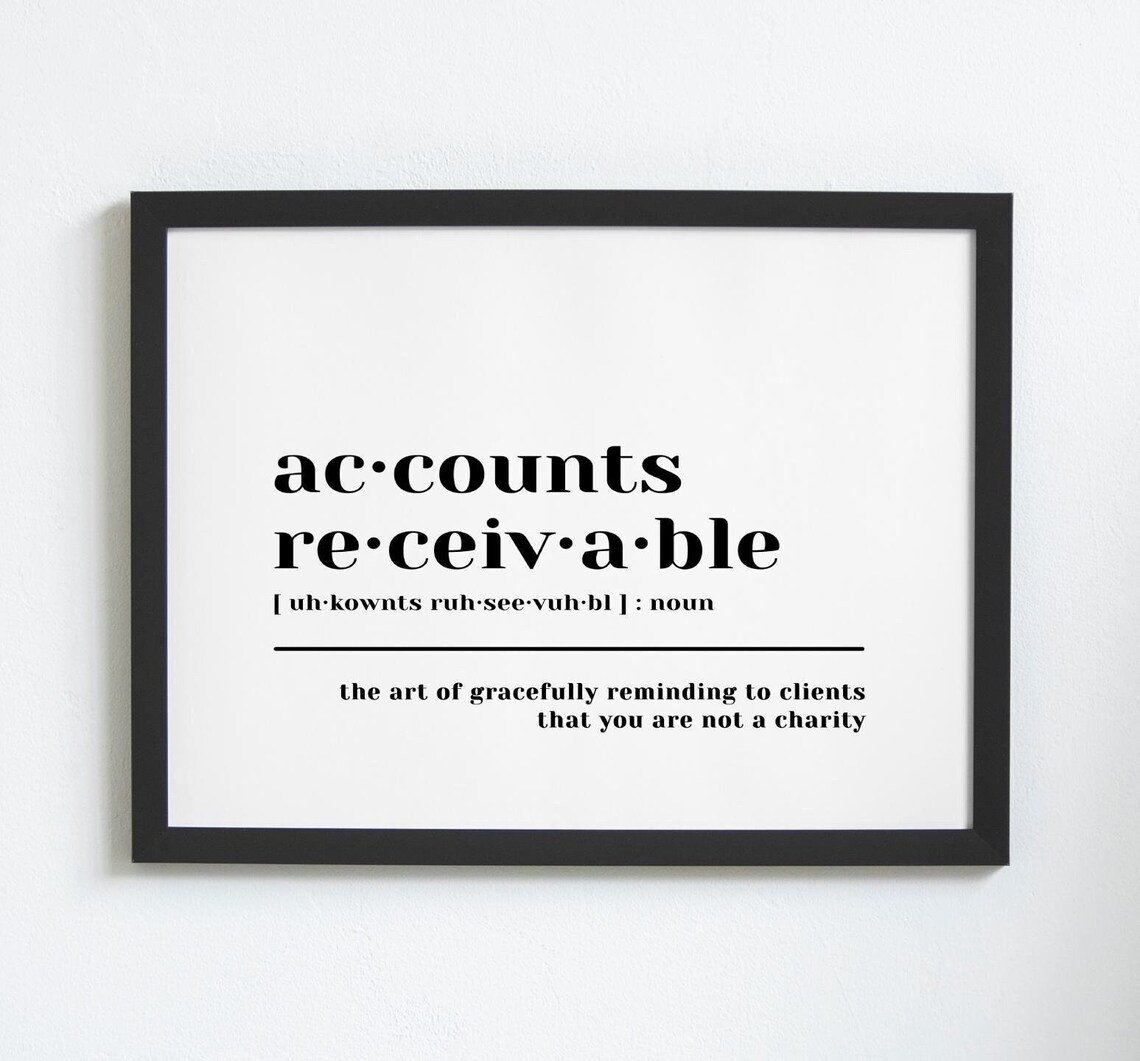 Printable Accounts Receivable Definition Poster, Accounting Print ...