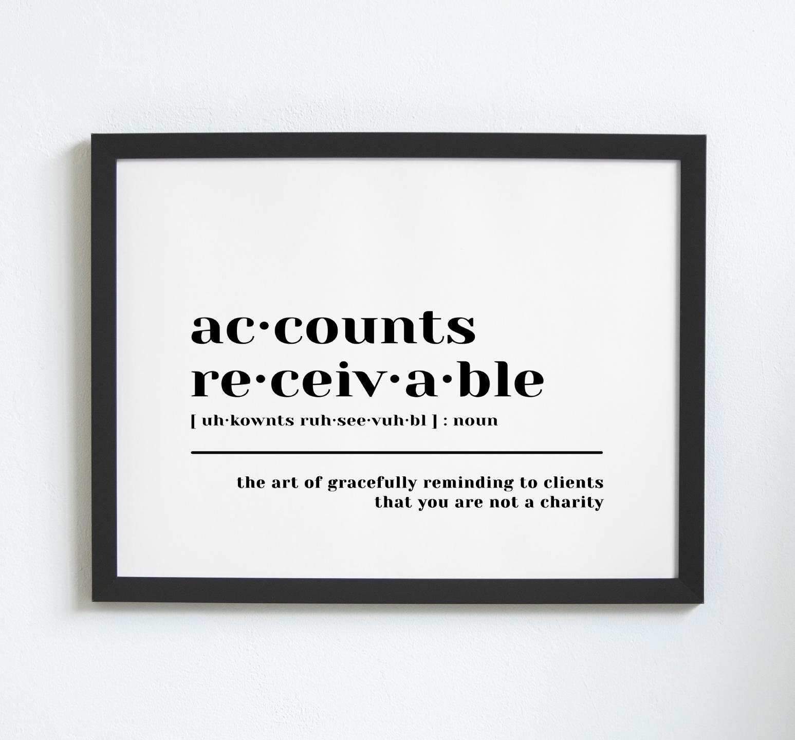 Printable Accounts Receivable Definition Poster, Accounting Print ...