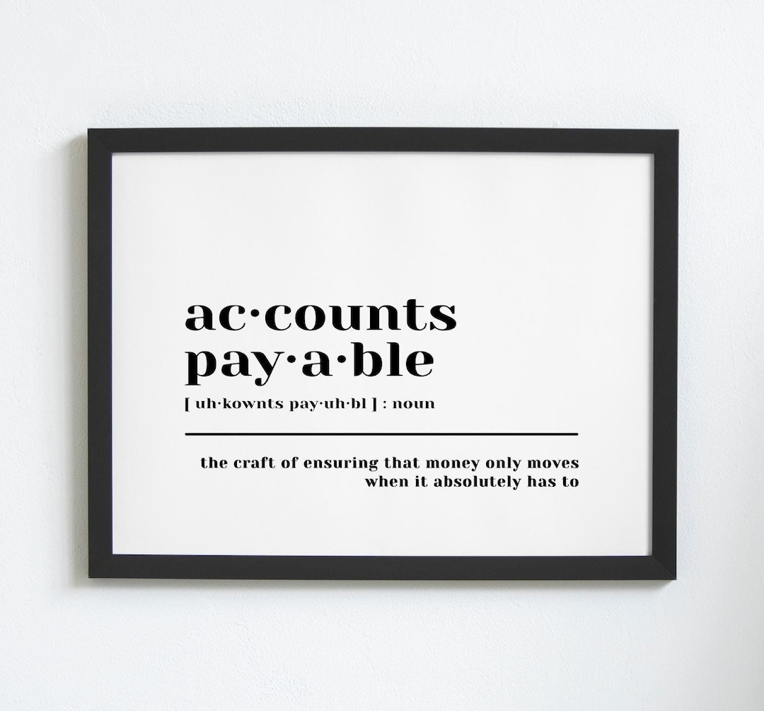 Printable Accounts Payable Definition Poster, Accounting Print ...
