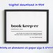 Printable Bookkeeper Dictionary Print, Accounting Decor, Bookkeeper ...