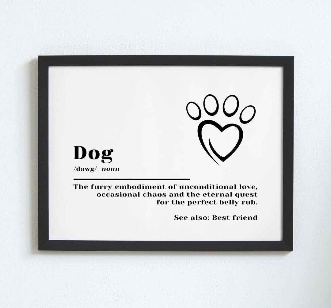 Dog Definition Printable Wall Art, Home Office Decor or Desk Sign ...