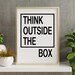 Think Outside the Box Print: Motivational Office Decor (printable PDF 8 ...