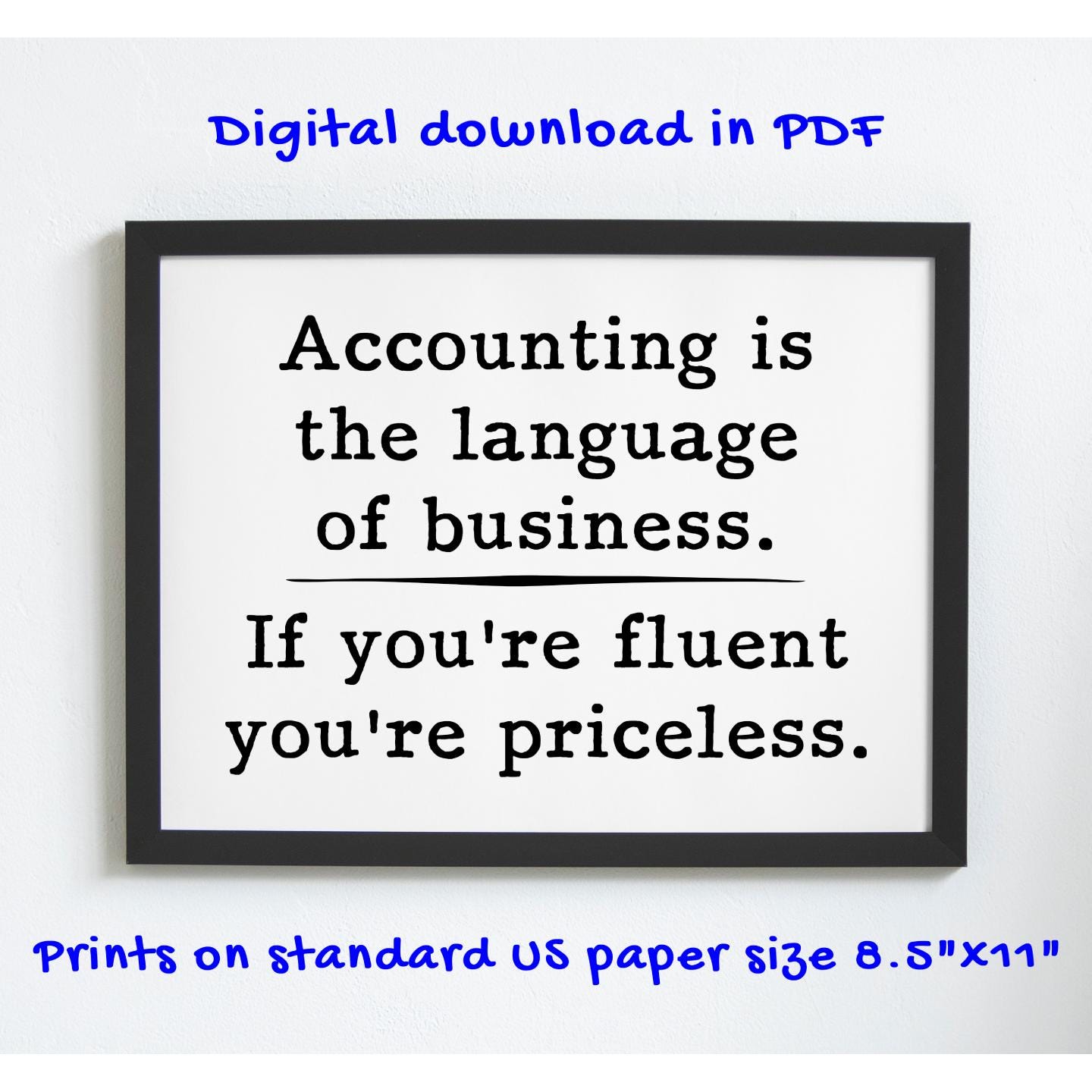 Printable Accounting Office Poster, Funny Finance Decor, CPA Accountant ...