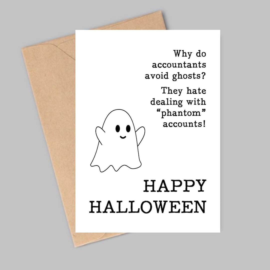 Printable Halloween Card for Accounting Coworker Colleague, Accountant ...