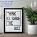Think Outside the Box Print: Motivational Office Decor (printable PDF 8 ...