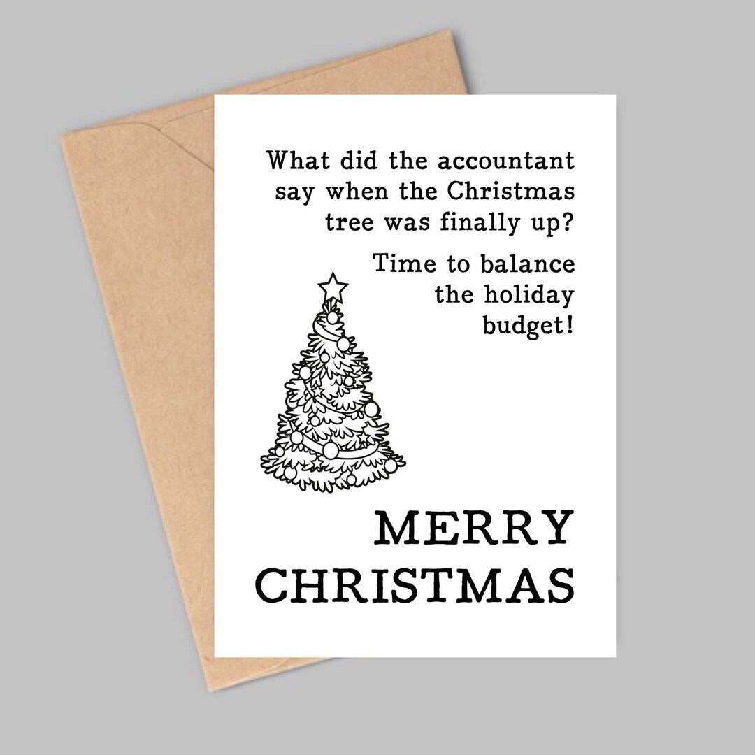 Accountant Christmas Card, Funny Xmas Card for Accounting Coworker (PDF ...