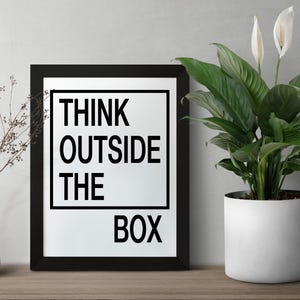 Think Outside the Box Print: Motivational Office Decor (printable PDF 8 ...