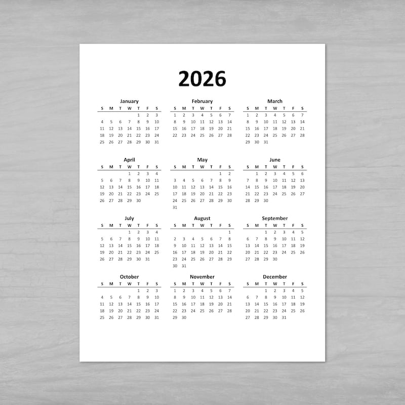 Small Desk Calendar 2026 - Etsy