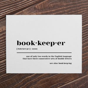 Printable Bookkeeper Dictionary Print, Accounting Decor, Bookkeeper ...