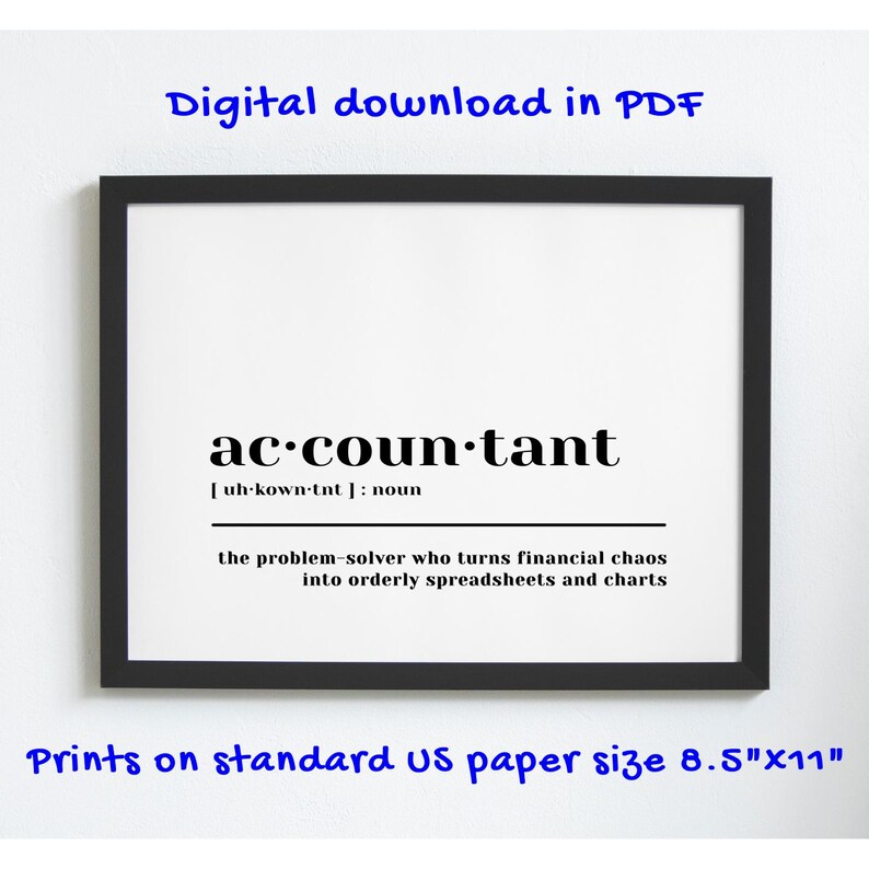 Printable Accountant Definition, Dictionary Print, Funny Accounting ...