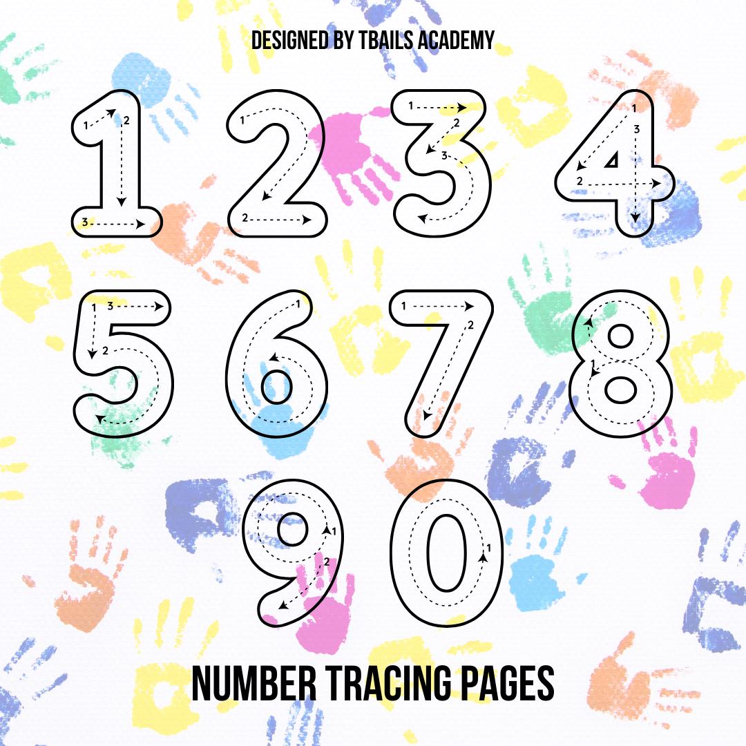 Number Tracing Worksheets: Preschool Handwriting Practice (PDF Download ...