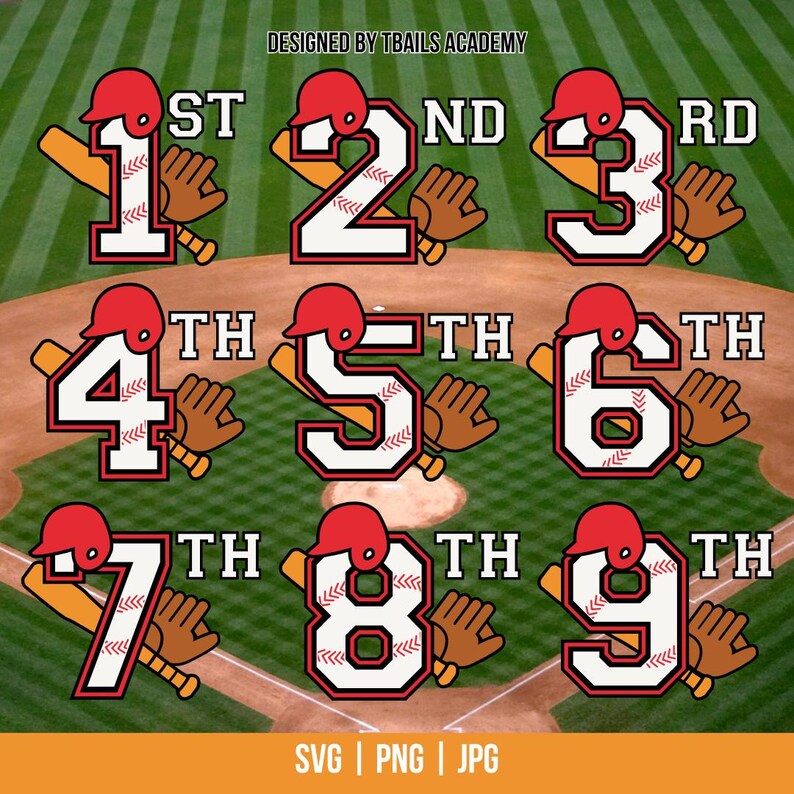 Baseball Player Numbers Bundle: SVG, PNG, JPG Files - Etsy