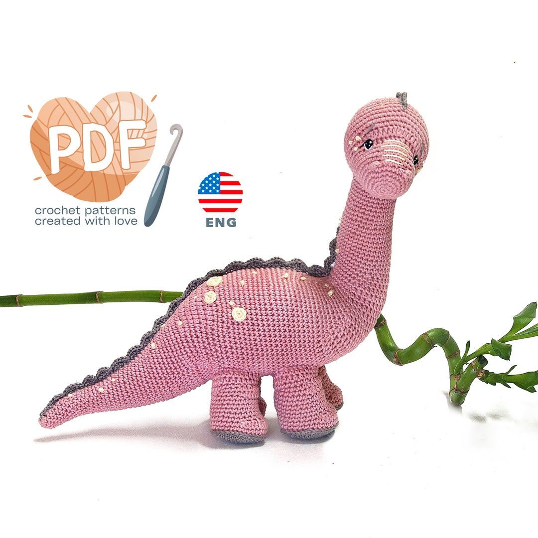 Dinosaur Crochet Pattern Brontosaurus, Amigurumi Diplodocus, Crochet ...