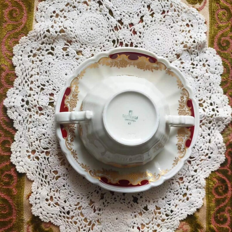 Vintage Schönwald Porcelain Bowl and Saucer - Etsy